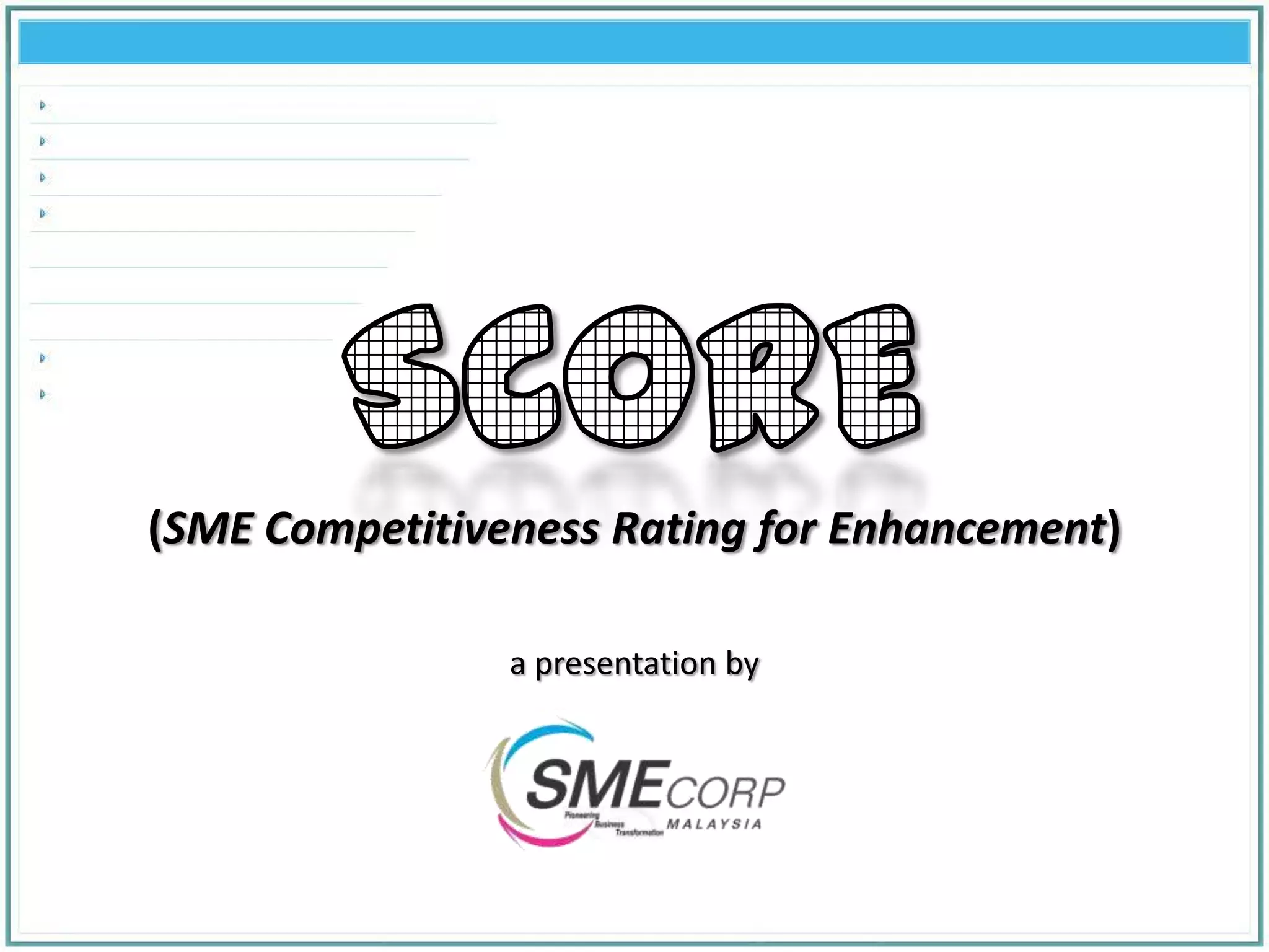 SME Corp SCORE | PPT