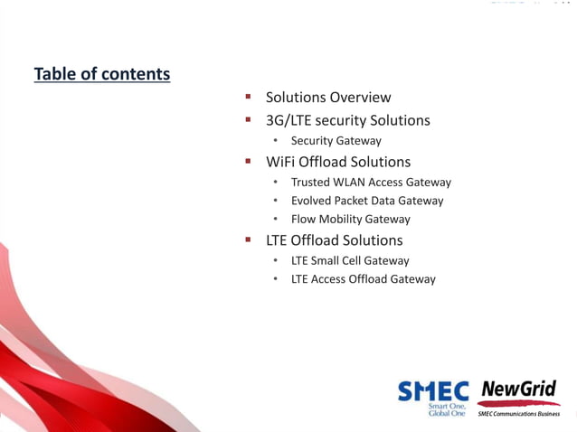 SMEC Communication Products Overviews | PPT