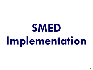 Implémentation Méthode Single Minute Exchange of Dies(SMED) | PPT