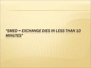 Single minute exchange of die - Introduction | PPT