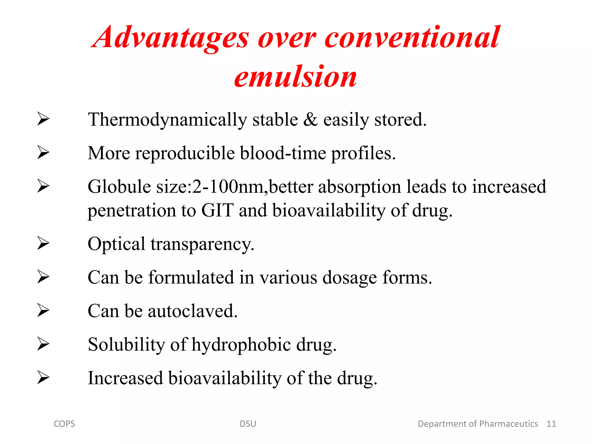 Self Micro Emulsifying Drug Delivery System Pptx