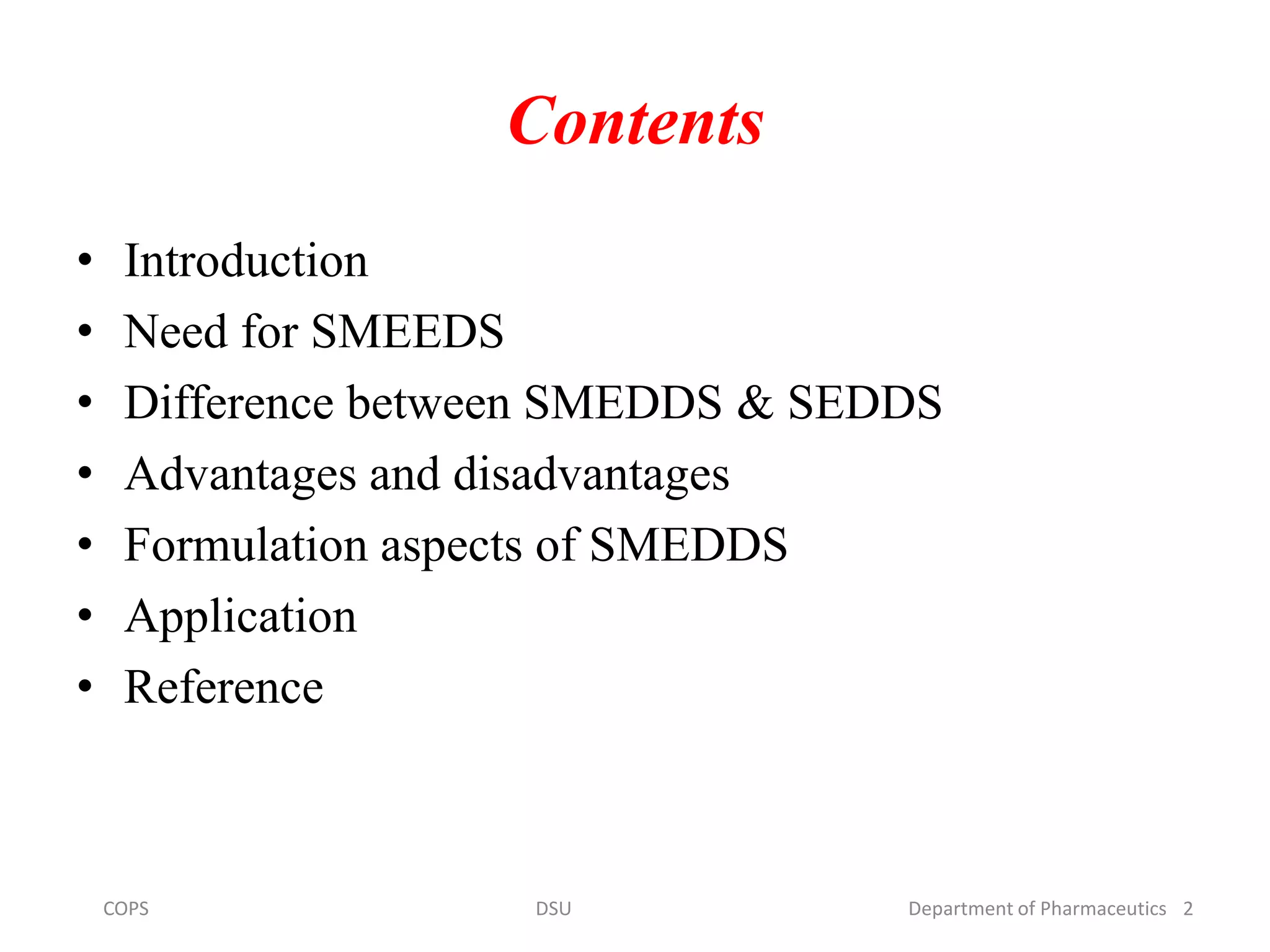 Self Micro Emulsifying Drug Delivery System Pptx