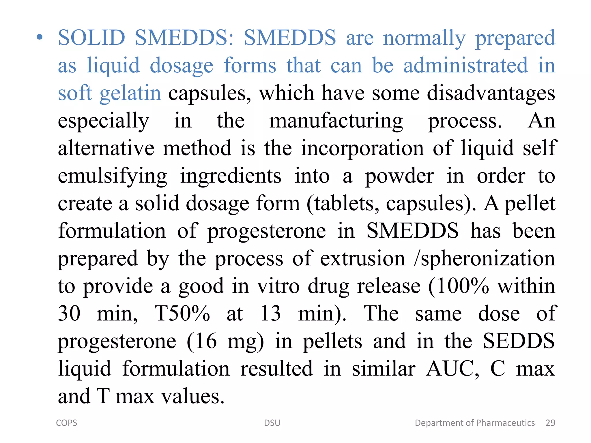 self micro emulsifying drug delivery system | PPTX
