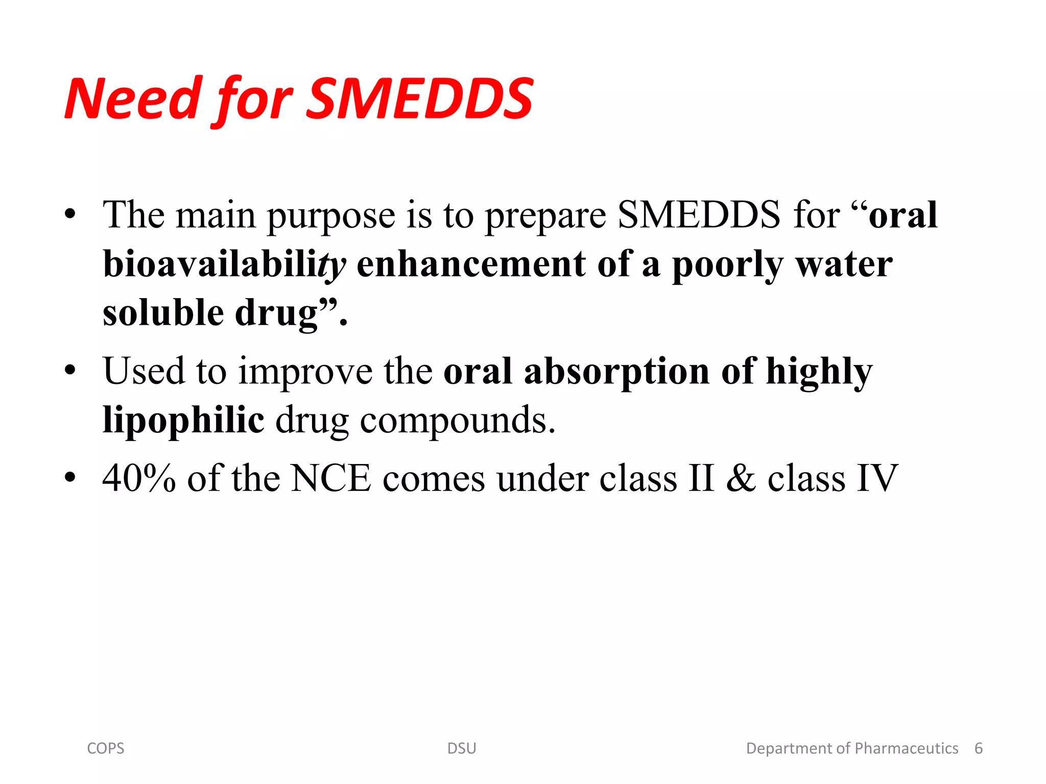 Self Micro Emulsifying Drug Delivery System Pptx