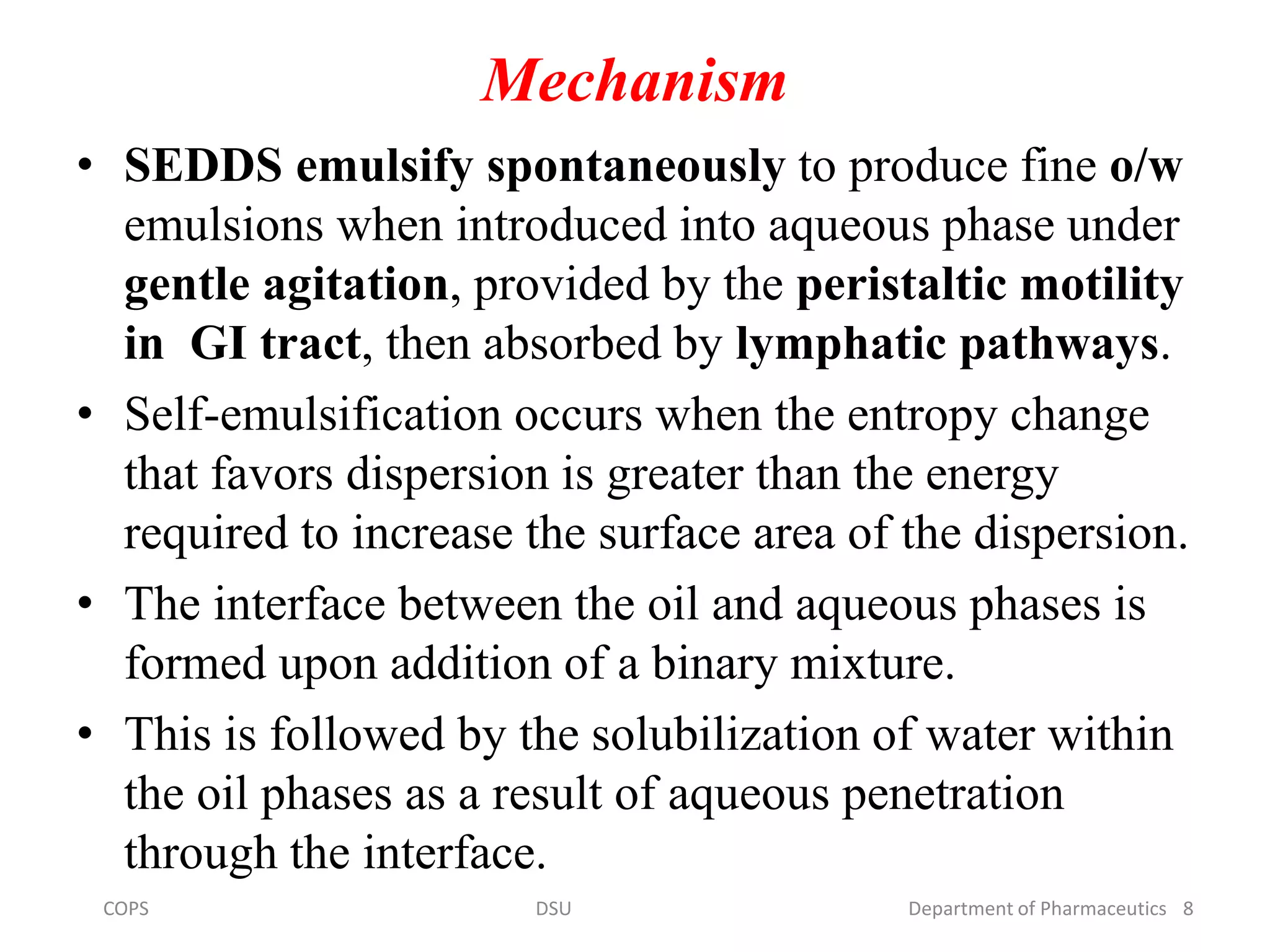 self micro emulsifying drug delivery system | PPTX