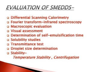 SMEDDS (Self Micro Emulsifying Drug Delivery System) ->by Mohit kumar ...