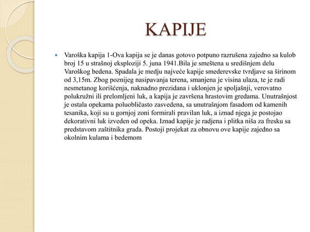 Smederevska tvrdjava | PPTX