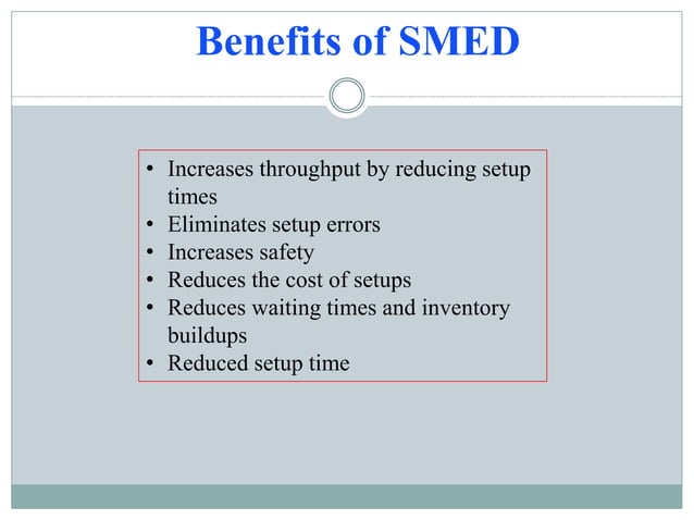 Single Minute Exchange of Dies (SMED) | PPTX | Business | Business and ...