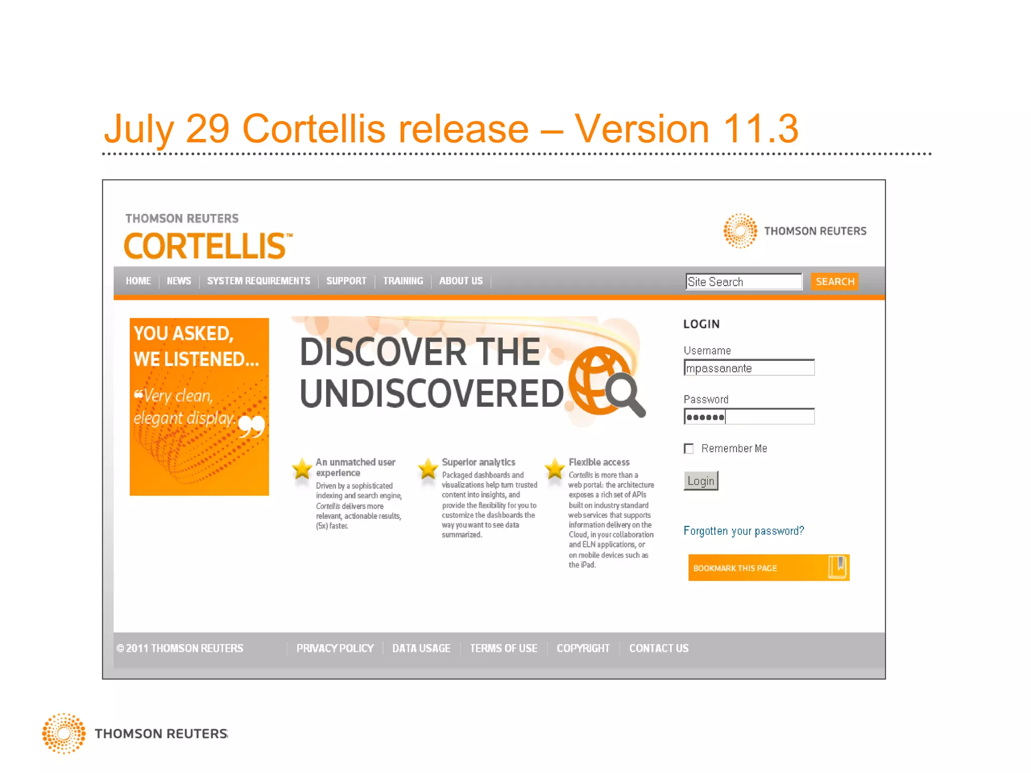 Cortellis for Competitive Intelligence SME launch | PPT