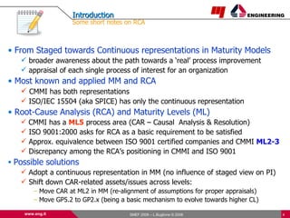 Strengthening CMMI Maturity Levels with a Quantitative Approach to Root ...