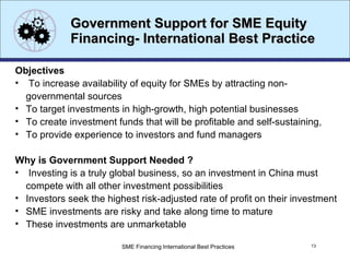Sme Financing International Best Practices | PPT