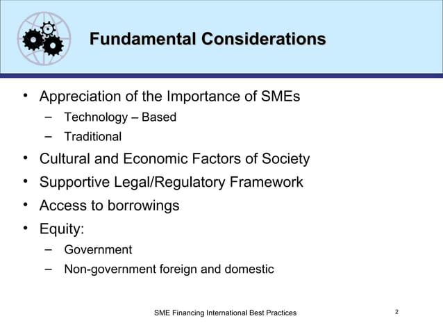 Sme Financing International Best Practices | PPT | Small and Medium ...