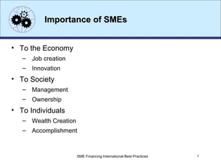 Sme Financing International Best Practices | PPT | Small and Medium ...