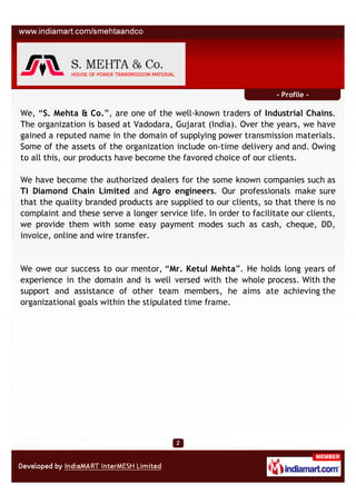 S. Mehta & Co., Vadodara, Industrial Chains | PDF | Industrial Property ...