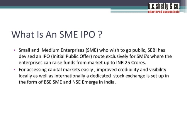Sme IPO | PPTX