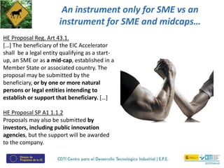 The 7 differences betweent the H2020 SMEI and the EIC Accelerator | PPT