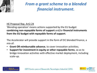 The 7 differences betweent the H2020 SMEI and the EIC Accelerator | PDF