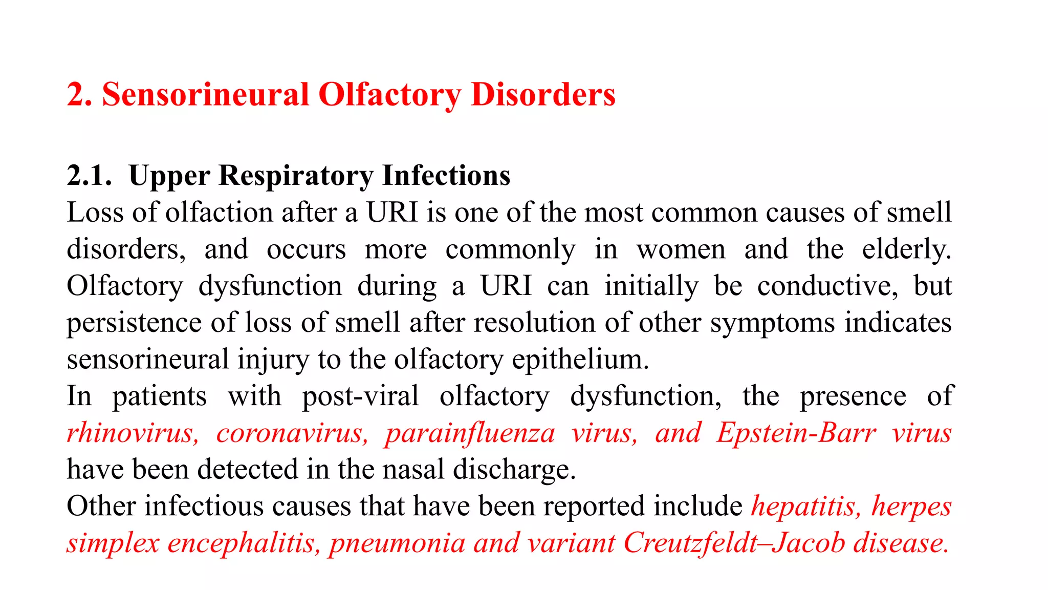 Disorders of Olfaction | PPTX