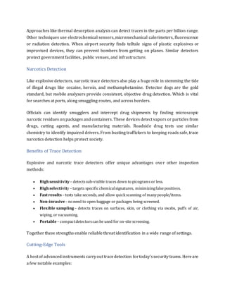 Smelling Trouble How Explosive & Narcotic Trace Detectors Sniff Out ...