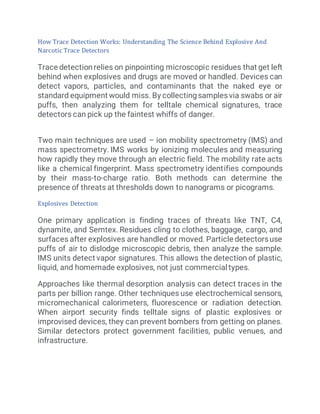 Smelling Trouble How Explosive & Narcotic Trace Detectors Sniff Out ...