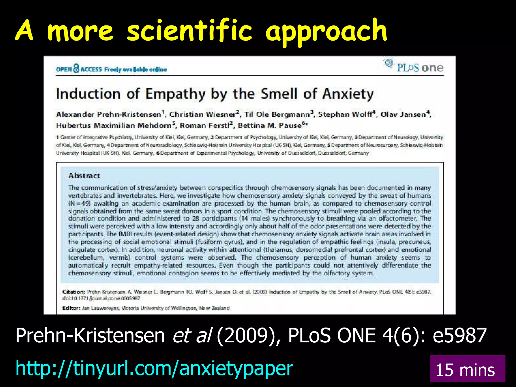 Experimental design: smell of fear | PPT | Educational Assessment ...