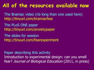 Experimental design: smell of fear | PPT | Educational Assessment ...