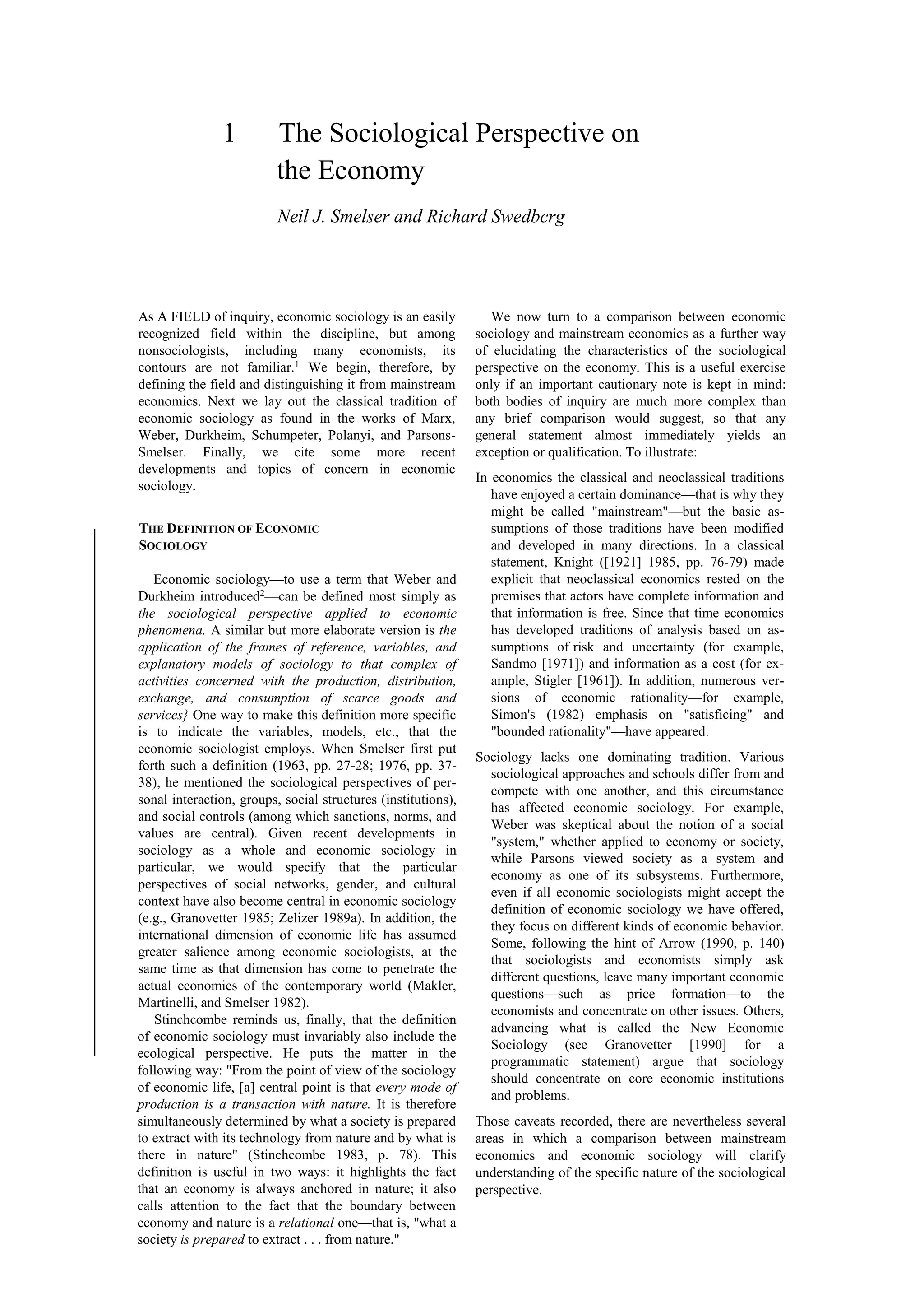 Smelser Neil J., Swedberg Richard. - The Sociological Perspective on ...