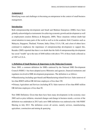 Small and Medium Enterprise In Malaysia MBA OUM | PDF