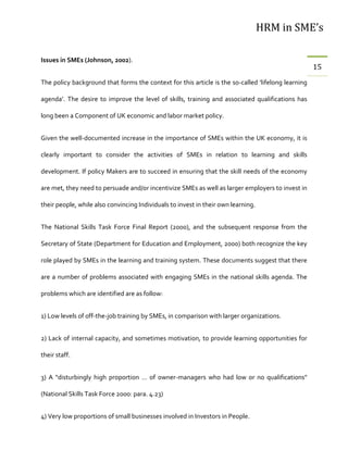 HRM in SME | PDF