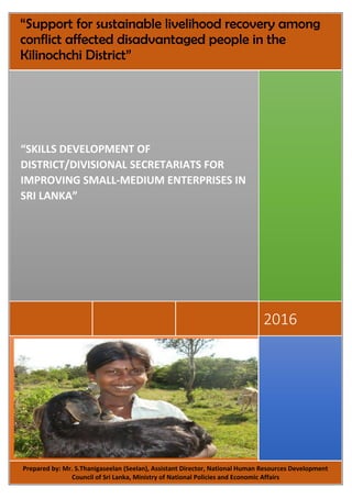 Support for Sustainable Livelihood Proposal -Kilinochchi District | PDF