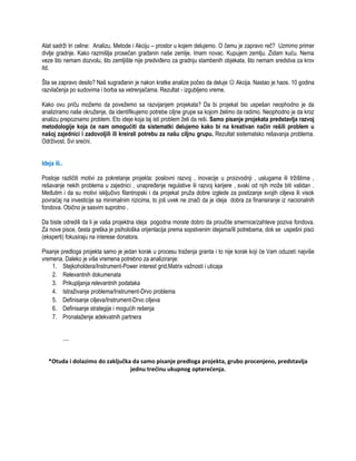 Smernice i trikovi za razvoj predloga projekta. | PDF