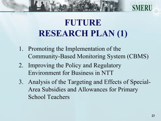 SMERU’s POLICY IMPACT ON SCHOOL OPERATIONAL ASSISTANCE (BOS) PROGRAM | PDF