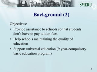 SMERU’s POLICY IMPACT ON SCHOOL OPERATIONAL ASSISTANCE (BOS) PROGRAM | PDF