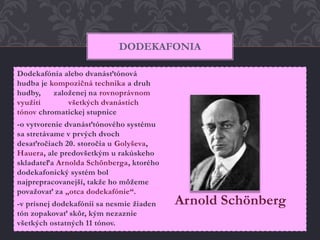 Hudobné smery 20. storočia | PPTX