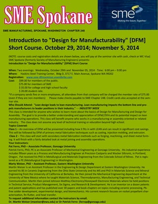 Sme Spokane DFM seminar anouncement | PDF