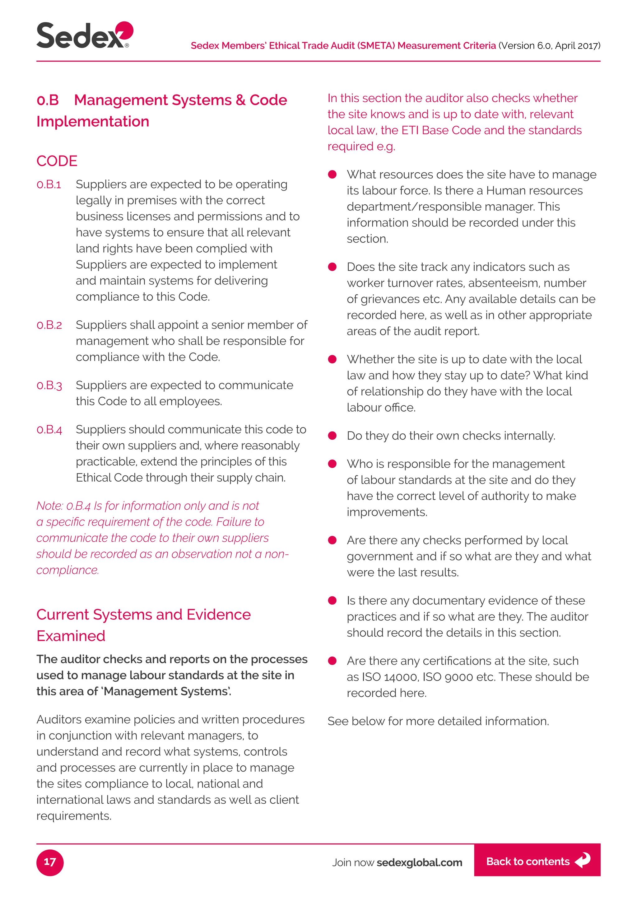 Sedex Members Ethical Trade Audit (SMETA) Measurement Criteria | PDF