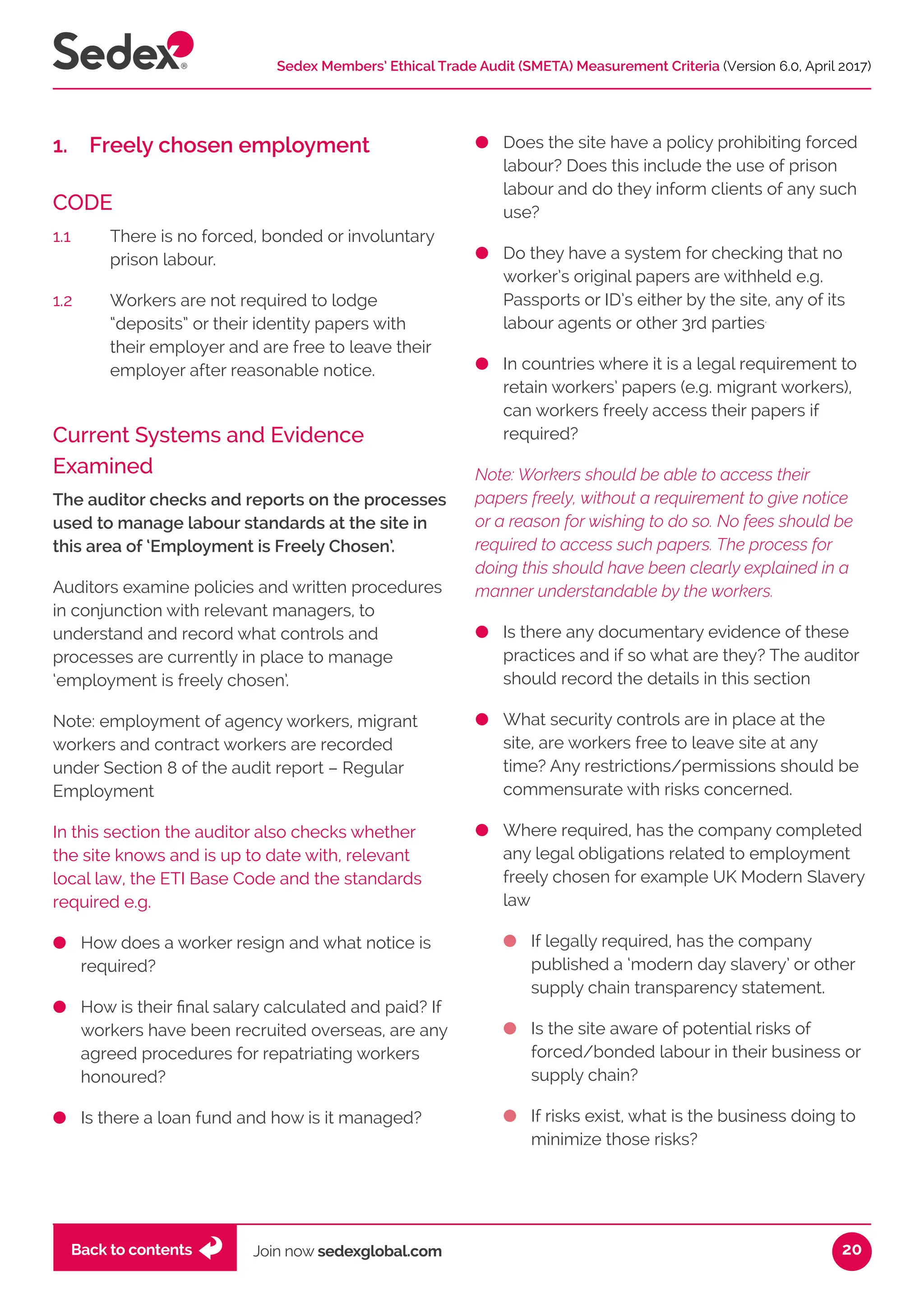 Sedex Members Ethical Trade Audit (SMETA) Measurement Criteria | PDF