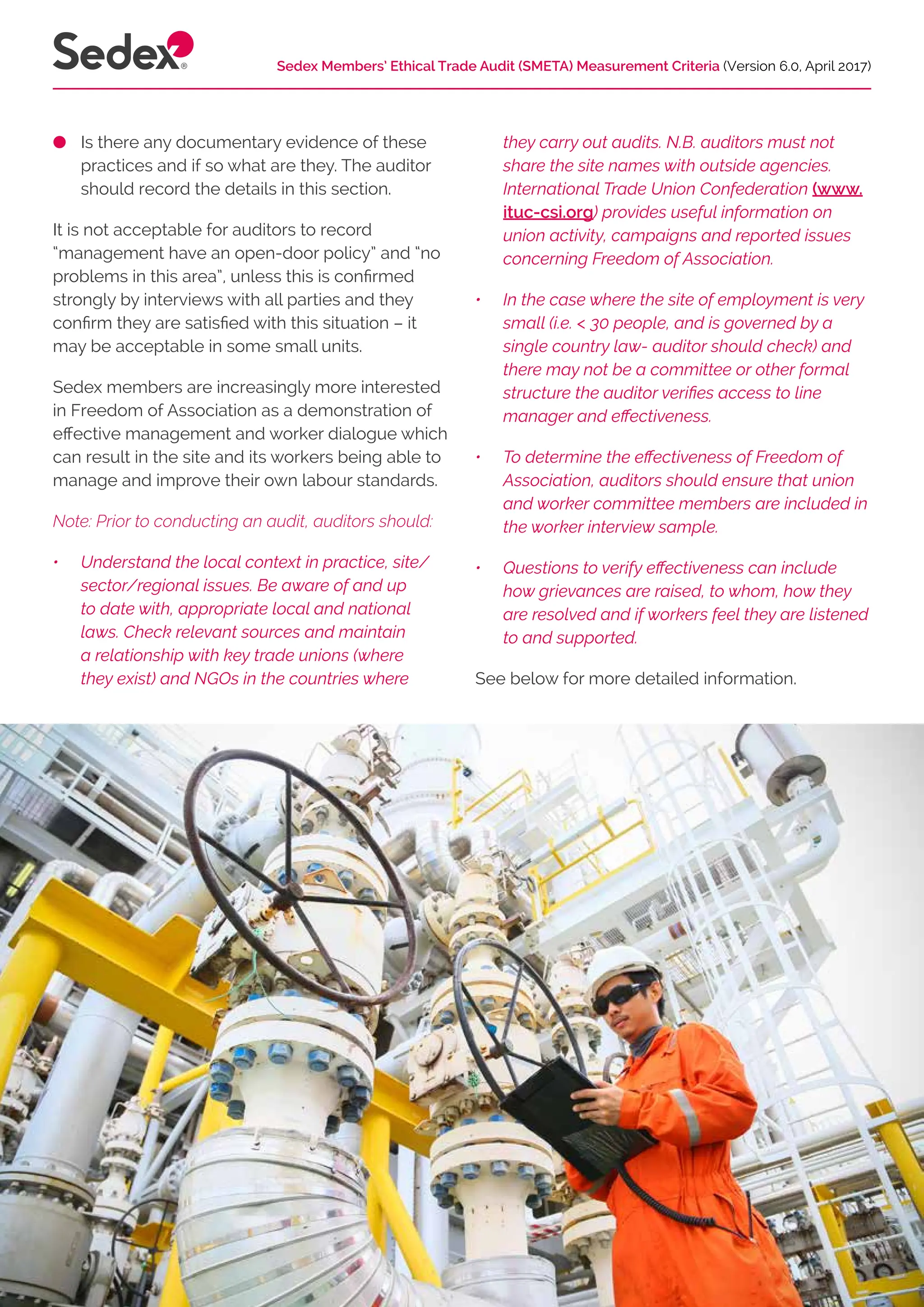 Sedex Members Ethical Trade Audit (SMETA) Measurement Criteria | PDF