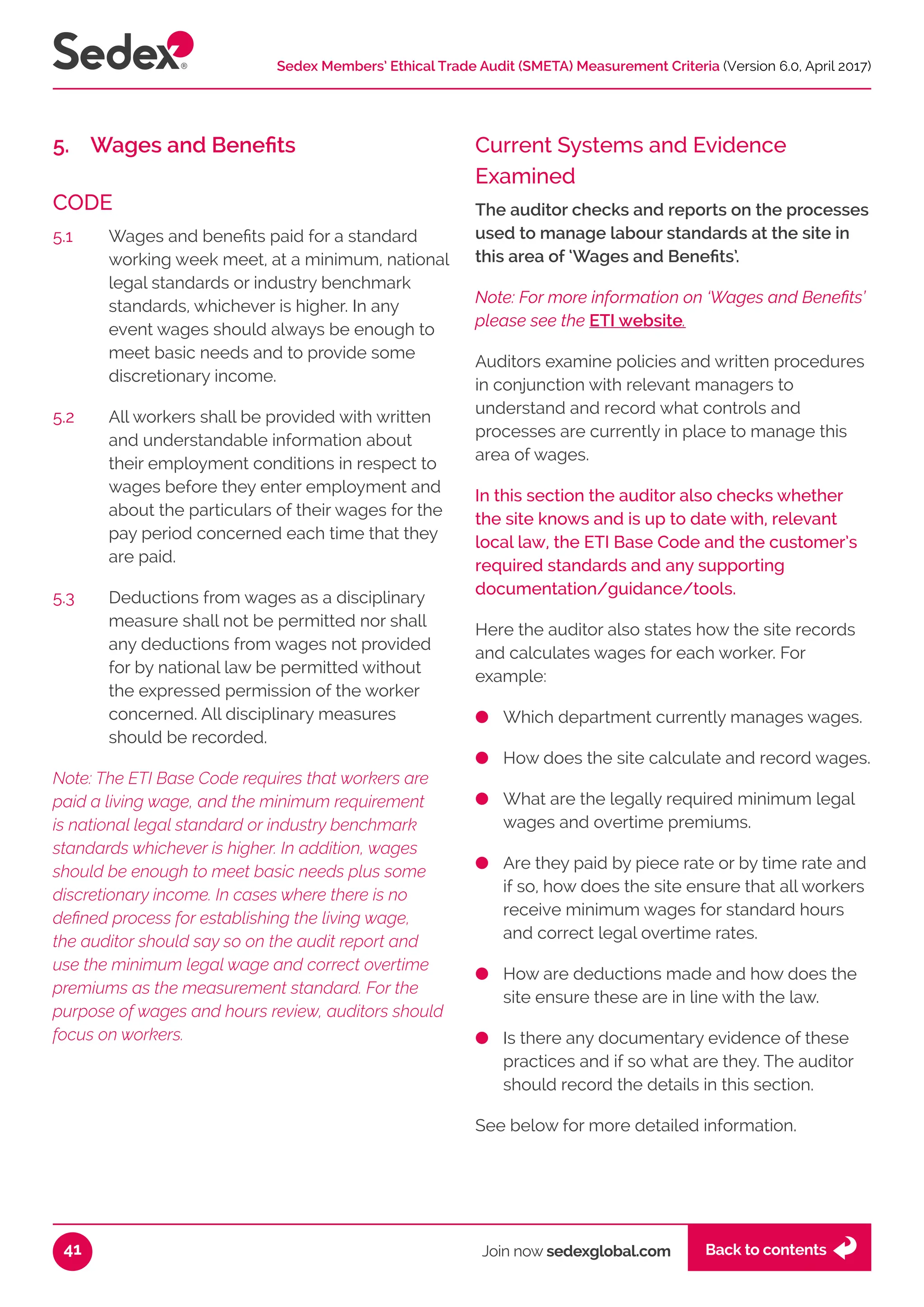 Sedex Members Ethical Trade Audit (SMETA) Measurement Criteria | PDF