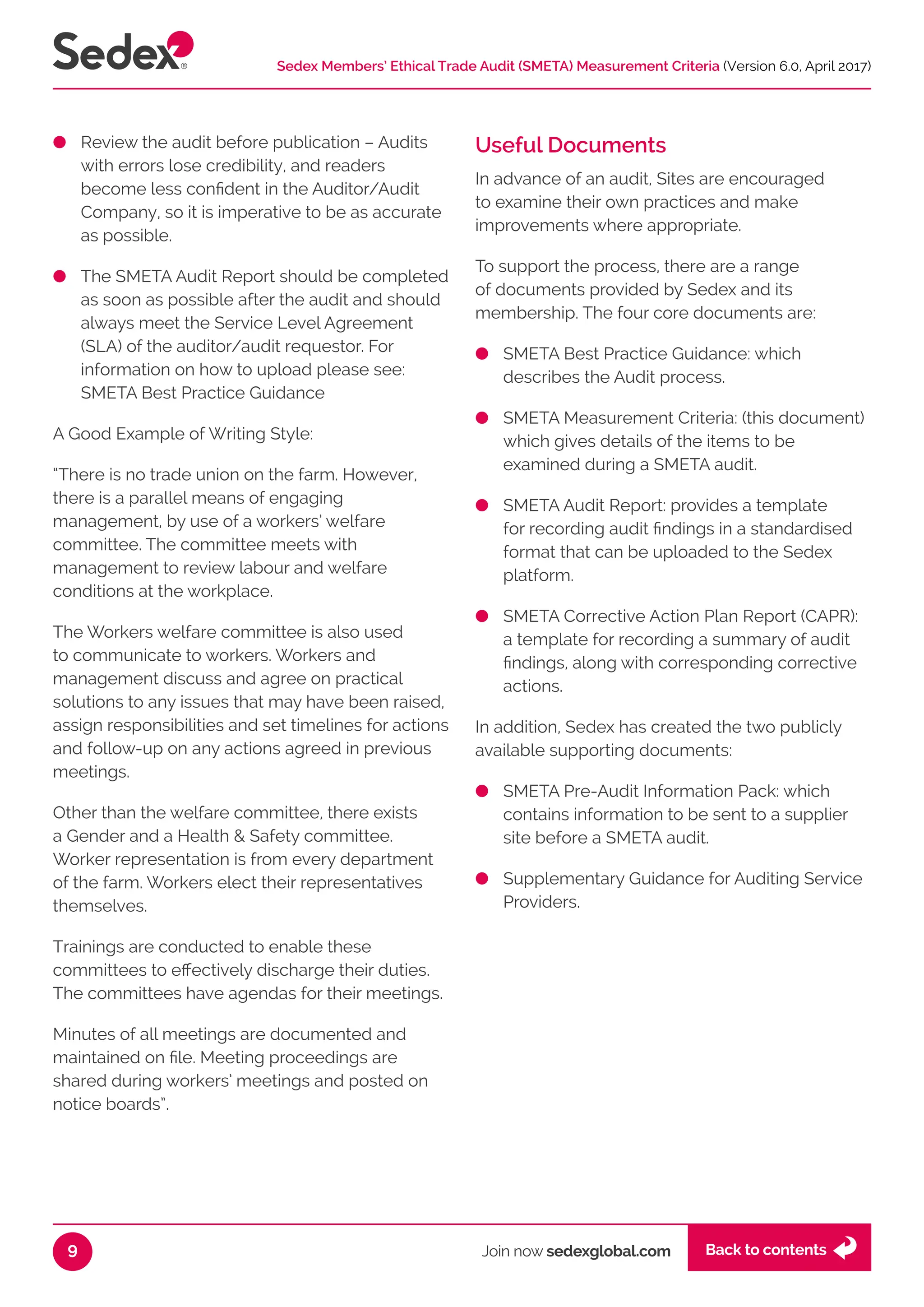 Sedex Members Ethical Trade Audit (SMETA) Measurement Criteria | PDF