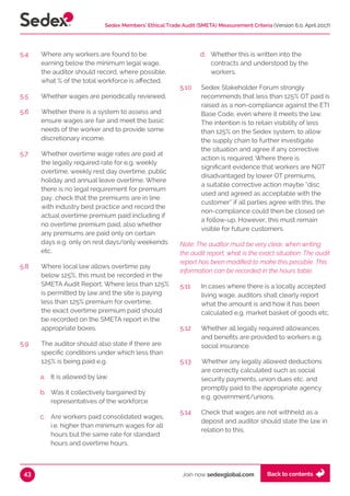 Sedex Members Ethical Trade Audit (SMETA) Measurement Criteria | PDF