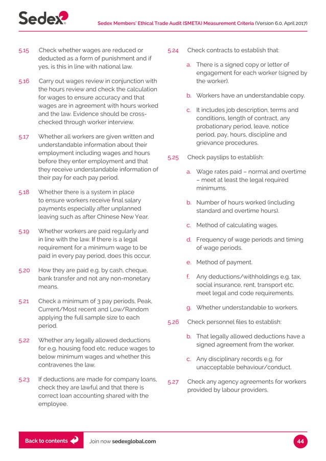 Sedex Members Ethical Trade Audit (SMETA) Measurement Criteria | PDF | Business Accounting ...