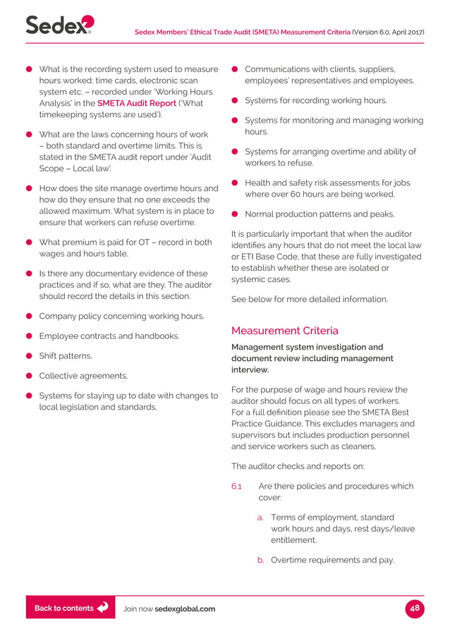 Sedex Members Ethical Trade Audit (SMETA) Measurement Criteria | PDF | Business Accounting ...