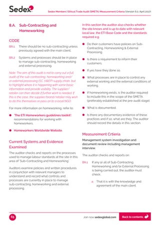 Sedex Members Ethical Trade Audit (SMETA) Measurement Criteria | PDF