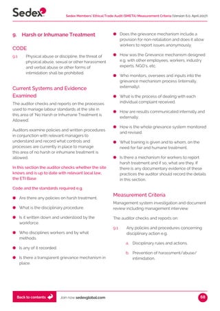 Sedex Members Ethical Trade Audit (SMETA) Measurement Criteria | PDF