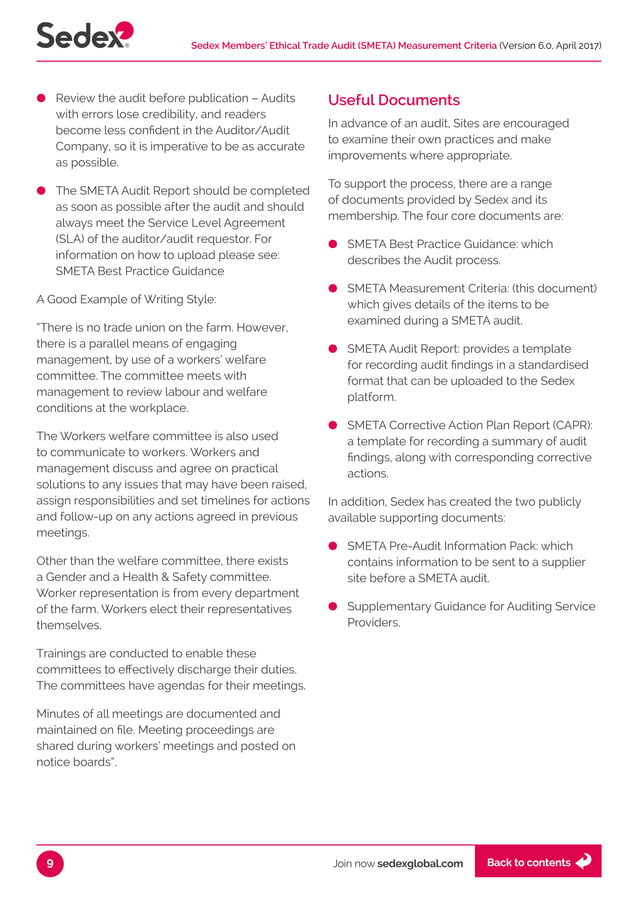 Sedex Members Ethical Trade Audit (SMETA) Measurement Criteria | PDF | Business Accounting ...