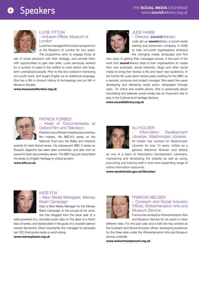 Social Media Exchange For The Cultural And Heritage Sectors Delegate ...