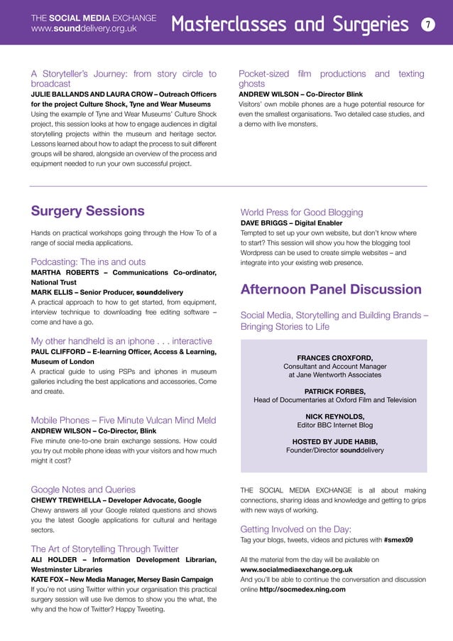 Social Media Exchange For The Cultural And Heritage Sectors Delegate ...