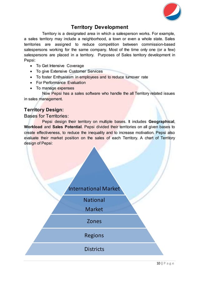 Sales Management of Pepsi | DOCX