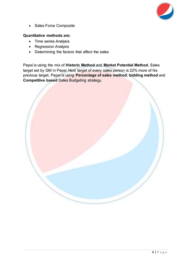 Sales Management of Pepsi | DOCX